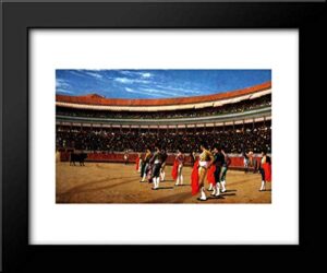 plaza de toros, the entry of the bull 18x15 framed art print by jean leon gerome