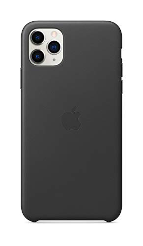 Apple iPhone 11 Pro Max Black Leather Case - Slim Fit, Wireless Charging Compatible