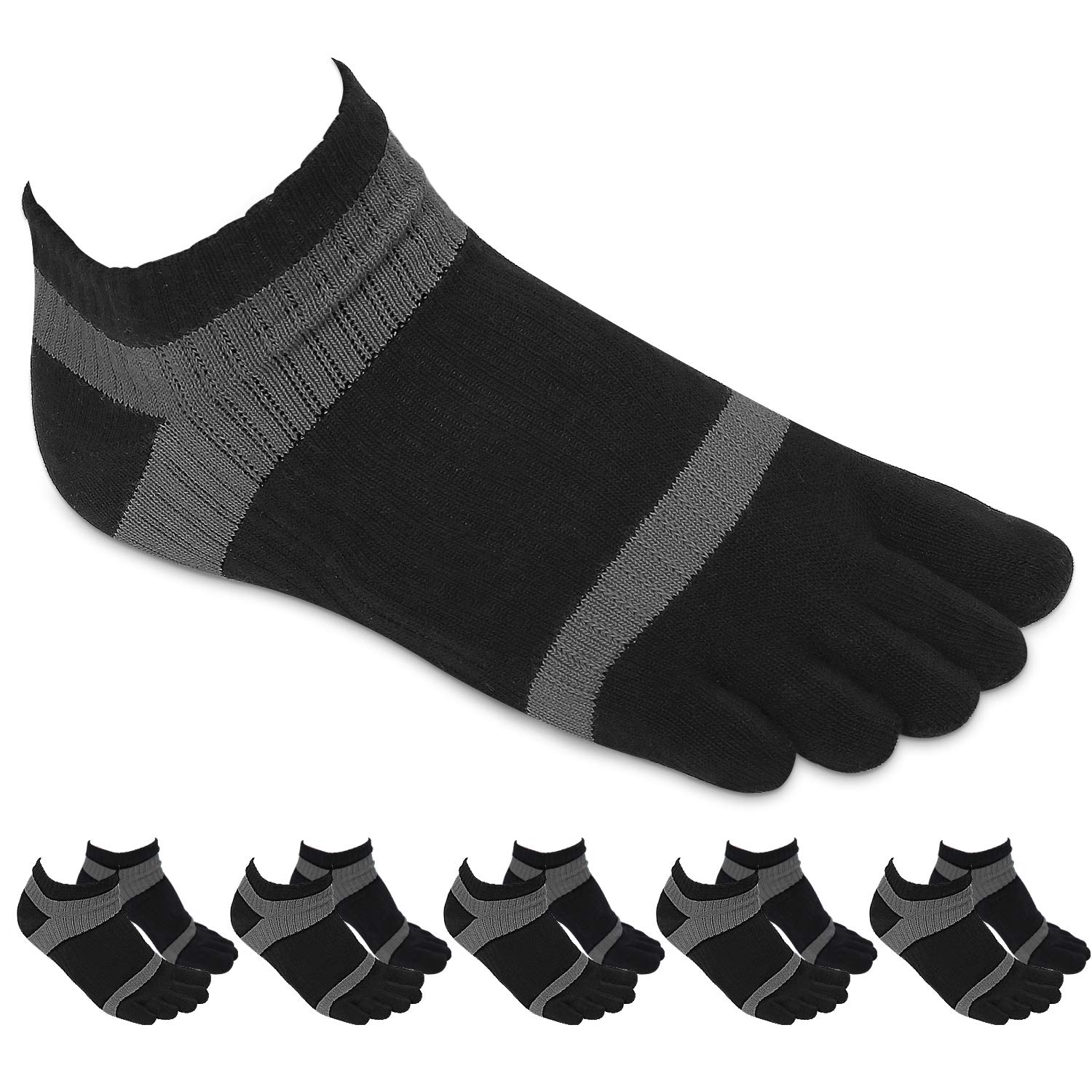 Toe Socks Five Finger Socks No Show Running Socks for Men[５Pairs]