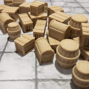 Extruded Gaming Pine Crates Barrels and Chests