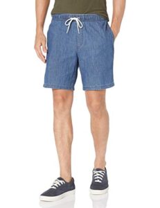 amazon essentials men's drawstring walk short (available in plus size), medium wash chambray, xx-large