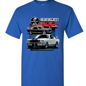 Ford Mustang Shelby GT350 GT500 T-Shirt American Muscle Cars Mens Tee Shirt Royal Blue Large