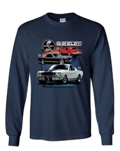 ford mustang shelby gt350 gt500 long sleeve t-shirt american muscle cars tee navy blue large