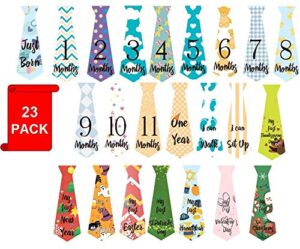 baby monthly milestone tie stickers - stickers for infant newborn first year 12 mounts boy