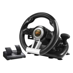 pxn pc racing wheel, v3ii 180 degree universal usb car sim race steering wheel with pedals for ps3, ps4, xbox one, xbox series x/s, nintendo switch (black)