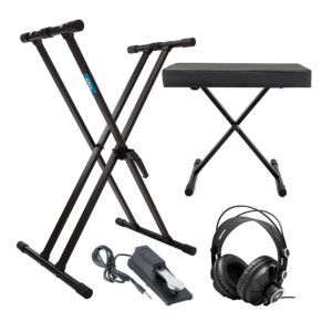 Nord Electro 6D 61 Key Semi-Weighted Action Keyboard Bundle with Keyboard Stand, Bench, Sustain Pedal and Headphones (5 Items)