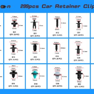 Car Retainer Clips Fasteners Cars Body Kits 32 Most Popular Sizes 715 PCS Car Door Panel Trim Clips Kit 1 Pcs Fastener Remover for Ford GM Toyota Honda Chrysler BMW Benz Nissan Subaru Audi Mazda