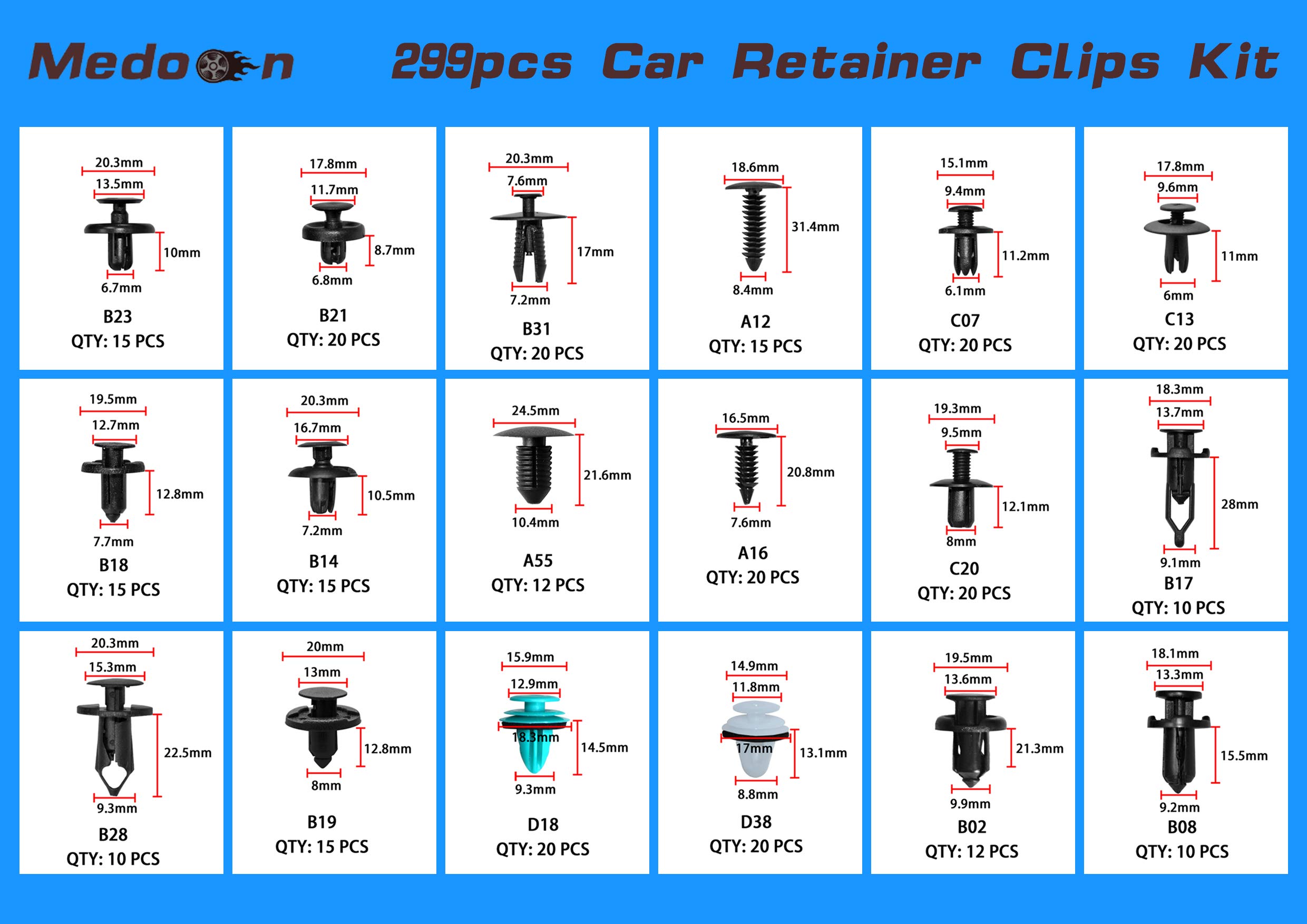 Car Retainer Clips Fasteners Cars Body Kits 32 Most Popular Sizes 715 PCS Car Door Panel Trim Clips Kit 1 Pcs Fastener Remover for Ford GM Toyota Honda Chrysler BMW Benz Nissan Subaru Audi Mazda