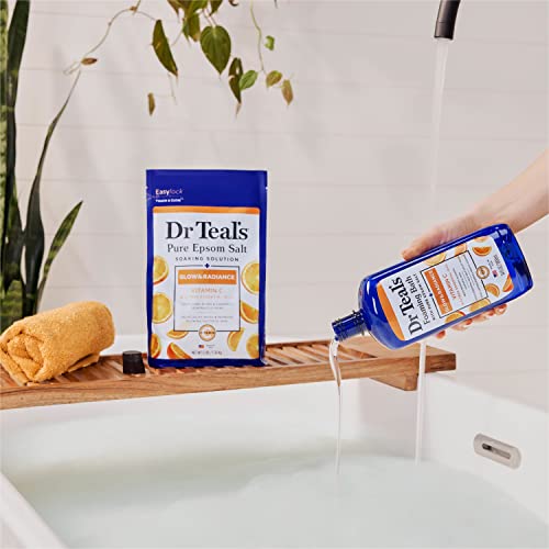 Dr Teal's Salt Soak with Pure Epsom Salt, Glow & Radiance with Vitamin C & Citrus Essential Oils, 3 lbs