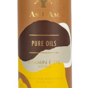 As I Am Pure Oils Vitamin E Oil - 2 Ounce - 100% Pure D-Alpha Tocopherol - Super Anti-Oxidant - Fights Free Radicals - Prevents UV Damage - Preserves Collagen and Elastin - Fights Aging Process