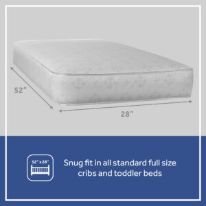 Sealy Posture Haven Orthopedic Antibacterial 2-Stage Dual Firm Waterproof Baby Crib Mattress & Toddler Bed Mattress, Non-Toxic, Air Quality Certified, 182 Premium Coils, Made in USA, 52"x28"