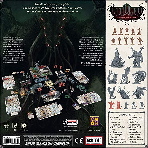 Cthulu: Death May Die Board/ Horror/ Mystery/ Cooperative Game for Adults and Teens | Ages 14+ | 1-5 Players | Average Playtime 90-120 Minutes | Made by CMON