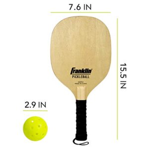 Franklin Sports Wooden Pickleball Paddle and X-40 Pickleball Set - Includes (4) Wooden Paddles and (4) pickleballs - USA Pickleball Approved X-40 Balls