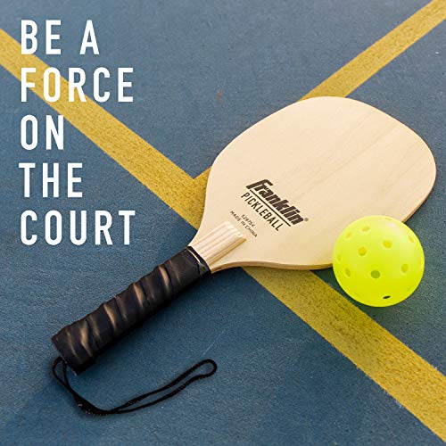 Franklin Sports Wooden Pickleball Paddle and X-40 Pickleball Set - Includes (4) Wooden Paddles and (4) pickleballs - USA Pickleball Approved X-40 Balls