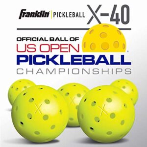 Franklin Sports Wooden Pickleball Paddle and X-40 Pickleball Set - Includes (4) Wooden Paddles and (4) pickleballs - USA Pickleball Approved X-40 Balls