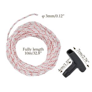 Sonku 2 Pack Recoil Starter Rope 10-Meter(Diameter:3.0mm), Pull Cord with 2 Pack Recoil Starter Handle for Husqvarna Stihl Poulan Lawn Mower Chainsaw/String Trimmer Edger Brush Cutter Engine Parts