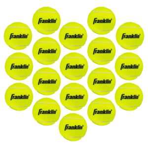 franklin sports practice tennis balls - pressureless low bounce tennis balls for training - 18 ball bulk pack with carry bag