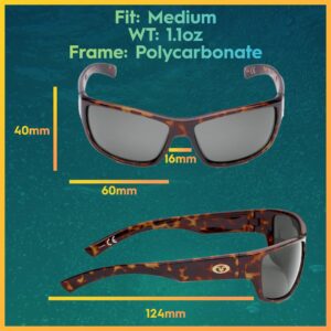 Flying Fisherman Matecumbe Wrap Around Polarized Sunglasses, Tortoise, One Size