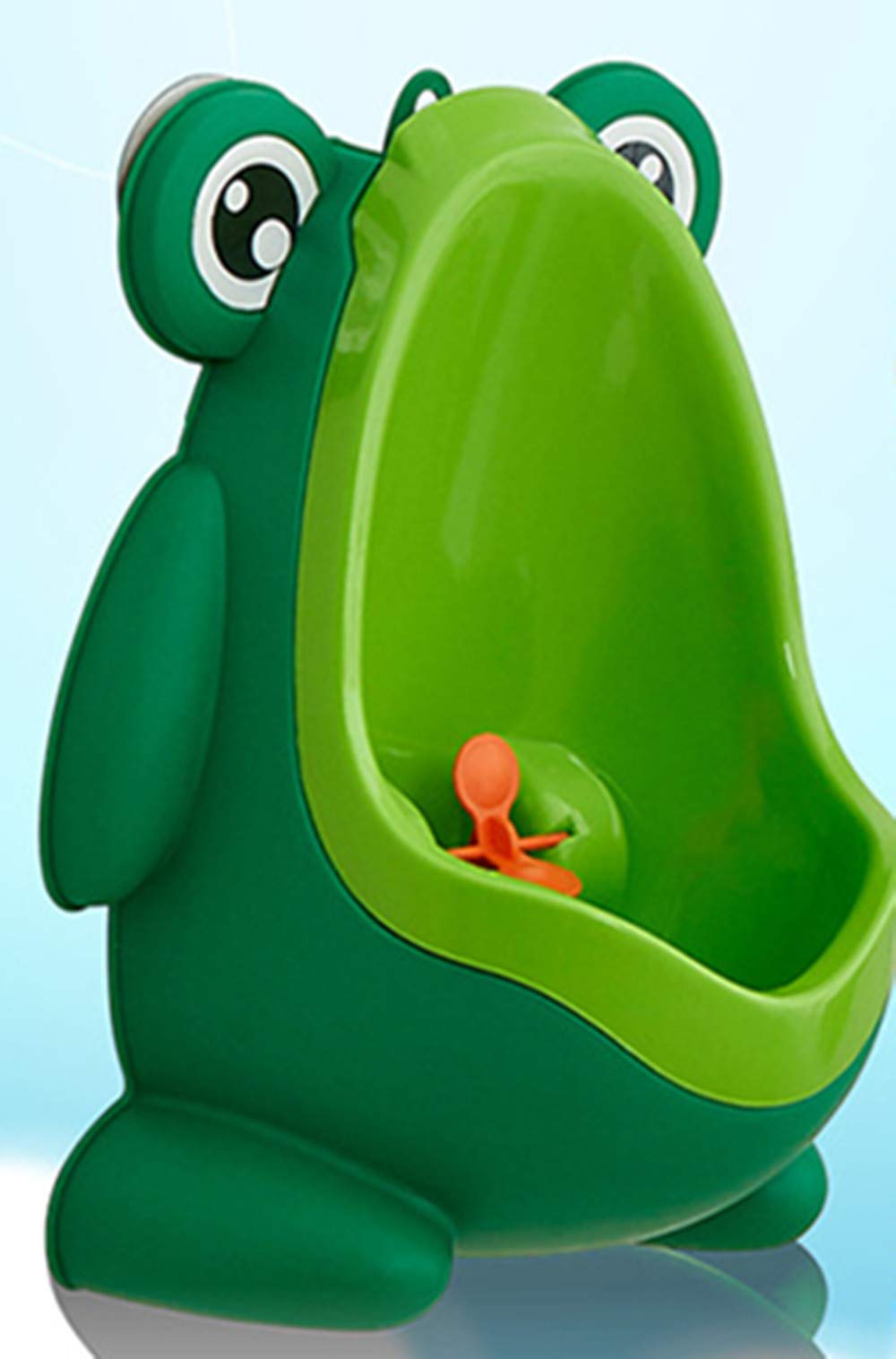 Beetoo Cute Frog Potty Training Urinal for Boys with Hook - Baby Standing Urinal Potty Trainer with Funny Aiming Target - Blackish Green