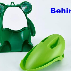 Beetoo Cute Frog Potty Training Urinal for Boys with Hook - Baby Standing Urinal Potty Trainer with Funny Aiming Target - Blackish Green