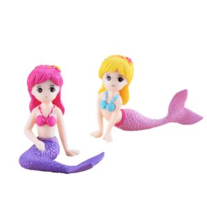 healifty 4pcs fairy garden miniature artificial mermaid fairy figurine micro landscape aquarium decoration miniature mermaid ornaments for home fish tank decoration