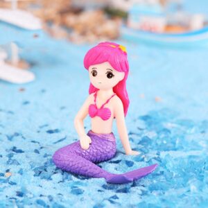 Healifty 4pcs Fairy Garden Miniature Artificial Mermaid Fairy Figurine Micro Landscape Aquarium Decoration Miniature Mermaid Ornaments for Home Fish Tank Decoration