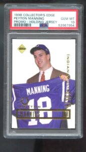 1998 collector's edge peyton manning promo graded rookie card psa 10 collectors