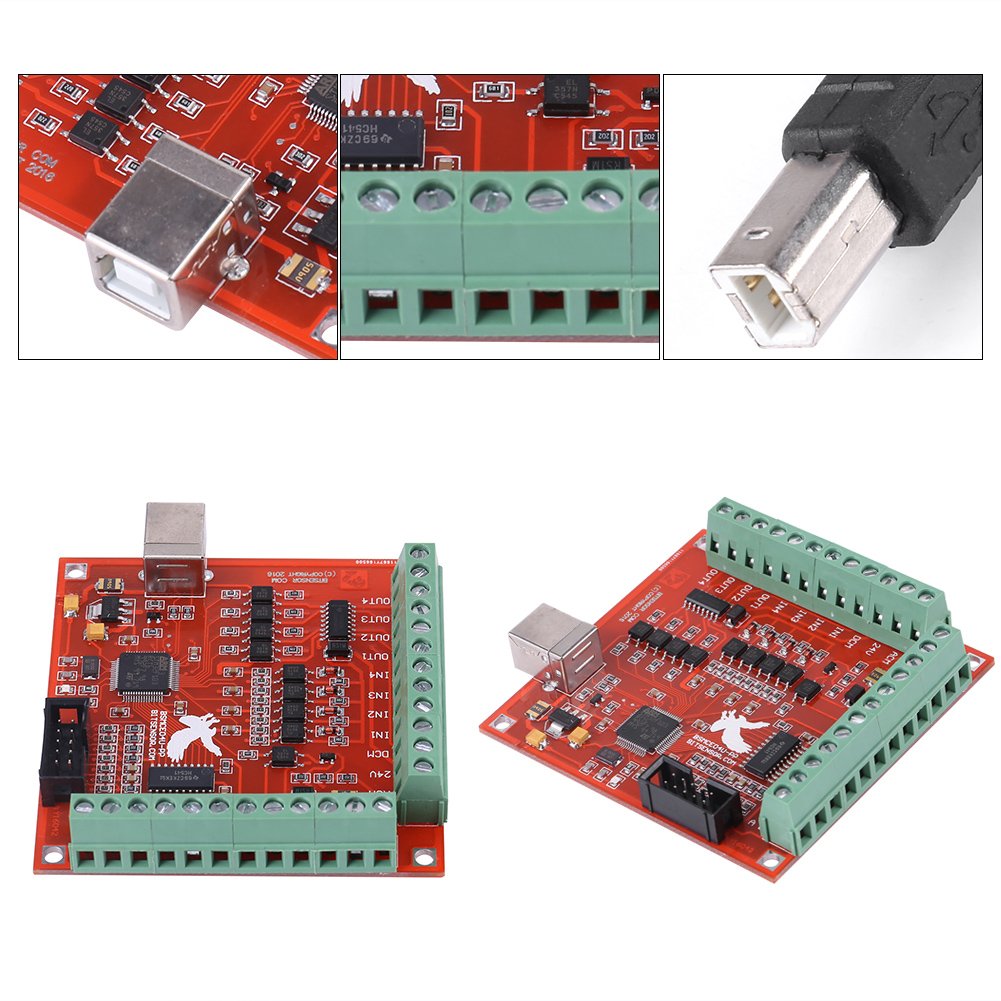 DIY CNC Controller Card, USB 4-Axis Linkage Mach3 Stepper Motor Motion Control Card, 100Khz Motion Controller Card Board for CNC Engraving