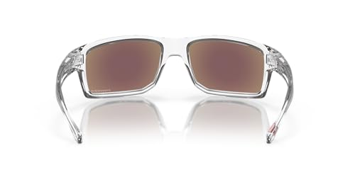 Oakley Men's OO9449 Gibston Square Sunglasses, Polished Clear/Prizm Sapphire, 60 mm