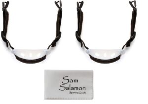 pyramex hpcstrap universal hard hat chin strap with black elastic strap and chin cup, black (2 pack) w/micro sam salamon cloth