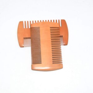 2 Pcs Natural Wood Beard Comb with Fine & Coarse Teeth Pocket Comb for Men Hair Beard Mustaches Grooming