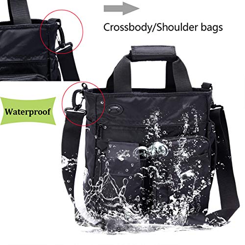 d'yallee Crossbody Messenger Bag Men Waterproof Shoulder Business Work Bag Nylon with Headphone Port