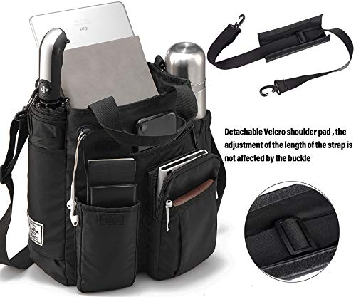 d'yallee Crossbody Messenger Bag Men Waterproof Shoulder Business Work Bag Nylon with Headphone Port