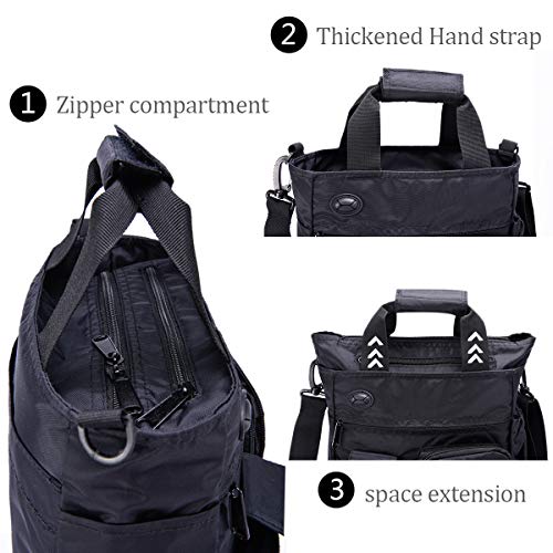 d'yallee Crossbody Messenger Bag Men Waterproof Shoulder Business Work Bag Nylon with Headphone Port