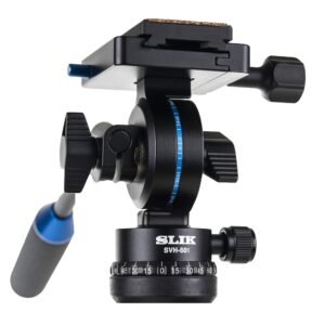 SLIK PRO 330SVH Aluminum Tripod with SVH-501 Compact Fluid Video Head for Mirrorless/DSLR Sony Nikon Canon Fuji Cameras and More - Black (613-354)