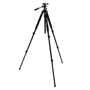 SLIK PRO 330SVH Aluminum Tripod with SVH-501 Compact Fluid Video Head for Mirrorless/DSLR Sony Nikon Canon Fuji Cameras and More - Black (613-354)