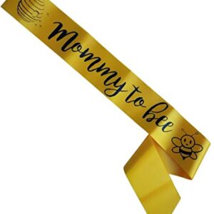 Amy's Bubbling Boutique Honey Bee Mommy to Be Baby Shower Banner Sash Mom & Daddy to Be Pin - What will it Gift Set