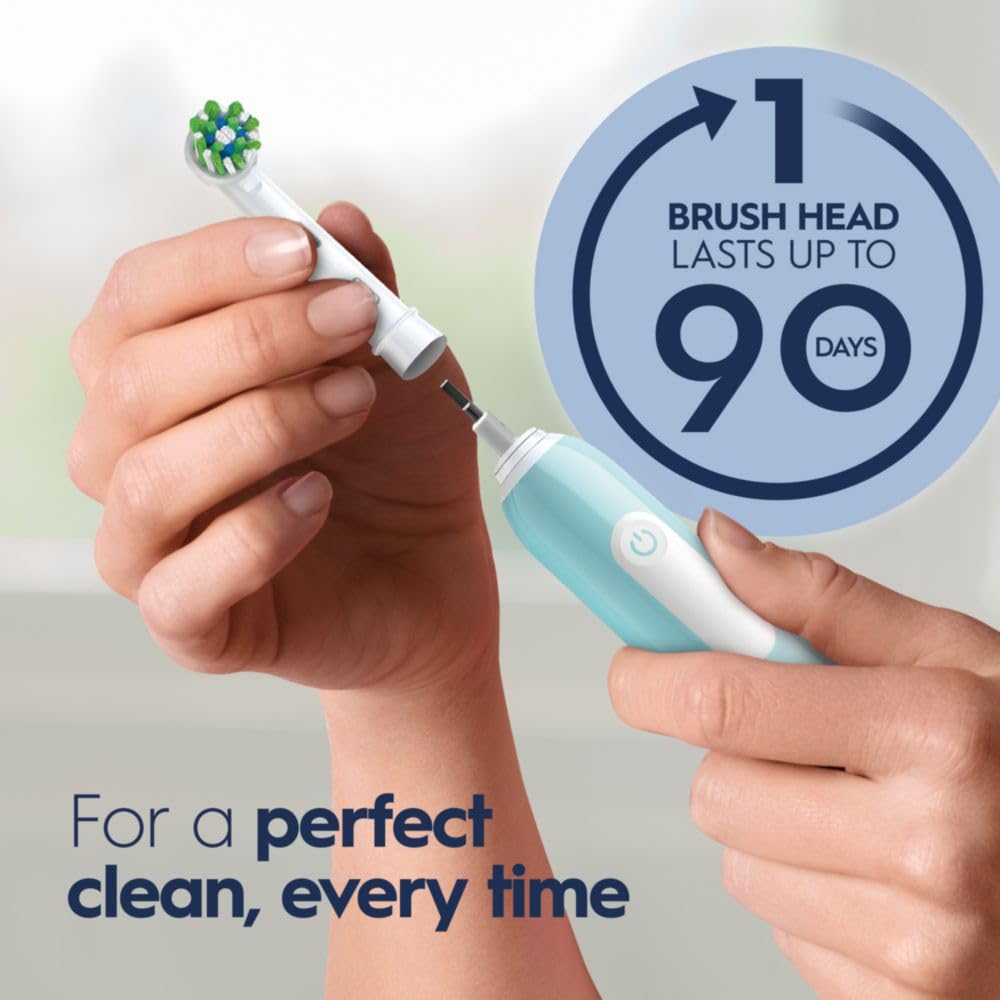 Oral-B Pro 1000 Rechargeable Electric Toothbrush, Turquoise with Pressure Sensor, 3 Modes