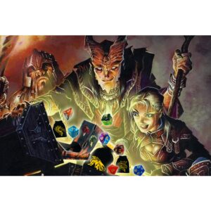 6 Sets DND Dice Double-Color Polyhedral Dice Dungeons and Dragons Rolling Dice for RPG MTG Table Games Dice Bulk with Free Six Drawstring Bags and PU Leather D&D Dice Tray