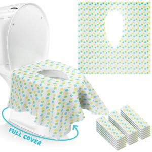 gimars 20 packs xl large full cover disposable travel toilet potty seat covers - individually wrapped portable potty shields for adult, the pregnant, kids and toddler potty training