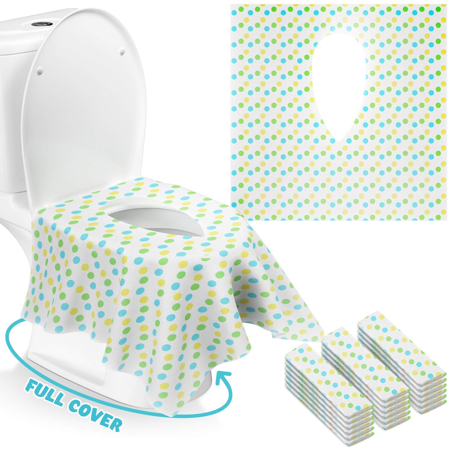 Gimars 20 Packs XL Large Full Cover Disposable Travel Toilet Potty Seat Covers - Individually Wrapped Portable Potty Shields for Adult, The Pregnant, Kids and Toddler Potty Training