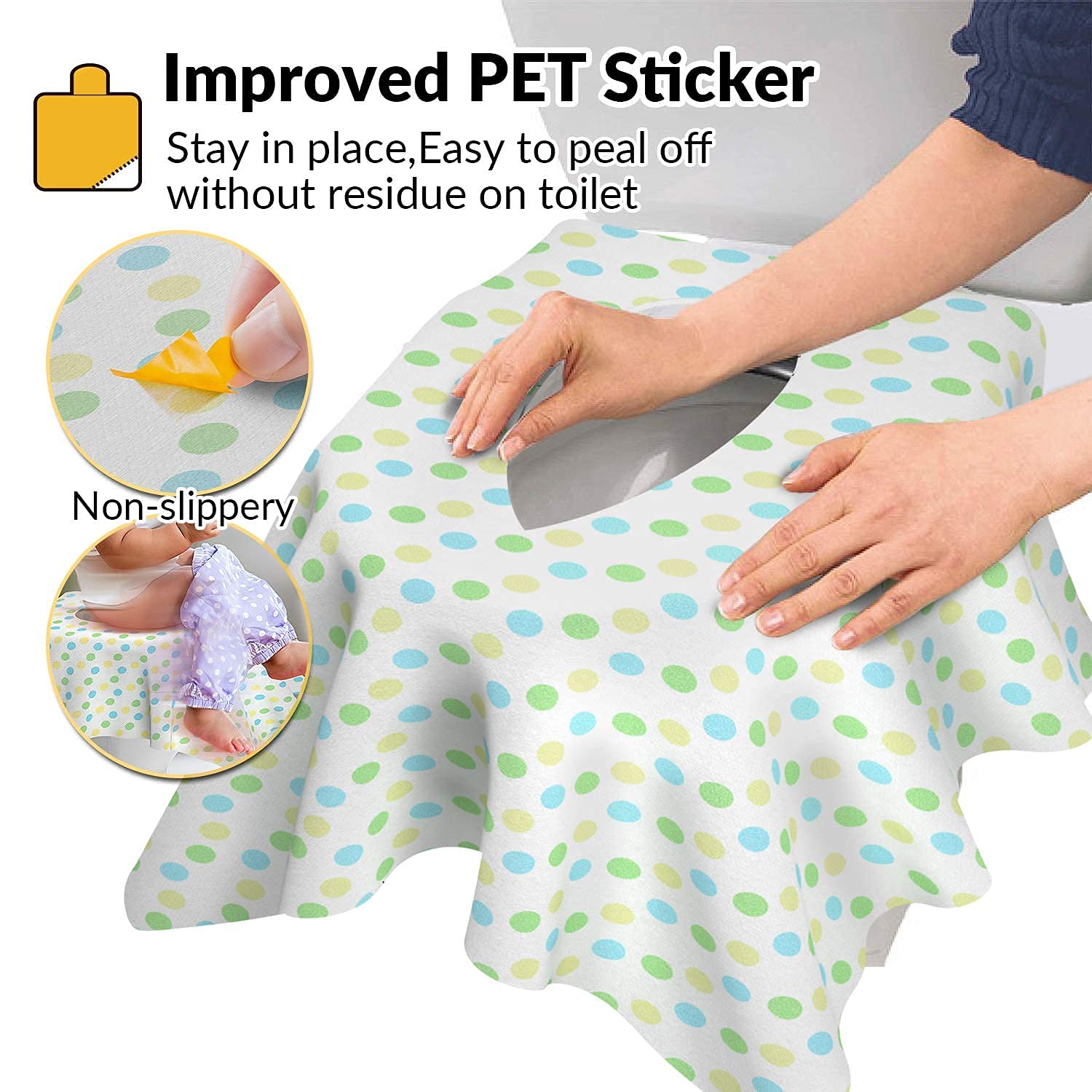 Gimars 20 Packs XL Large Full Cover Disposable Travel Toilet Potty Seat Covers - Individually Wrapped Portable Potty Shields for Adult, The Pregnant, Kids and Toddler Potty Training