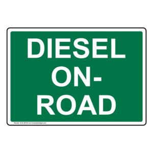 compliancesigns.com diesel on-road label decal, 7x5 inch vinyl for fuel