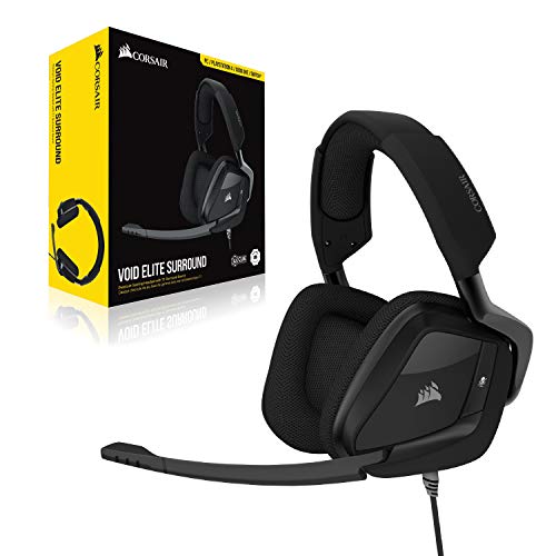 Corsair VOID Elite Surround Premium Gaming Headset with 7.1 Surround Sound - Discord Certified - Works with PC, Xbox Series X, Xbox Series S, PS5, PS4, Nintendo Switch - Carbon