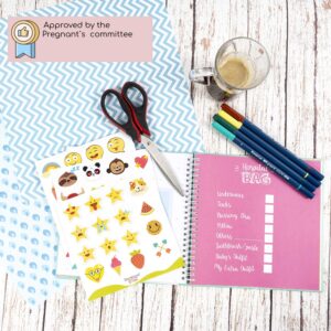 Unconditional ROSIE Pregnancy Journal & Baby Memory Book with Stickers - Planner for First Time Moms - 2022