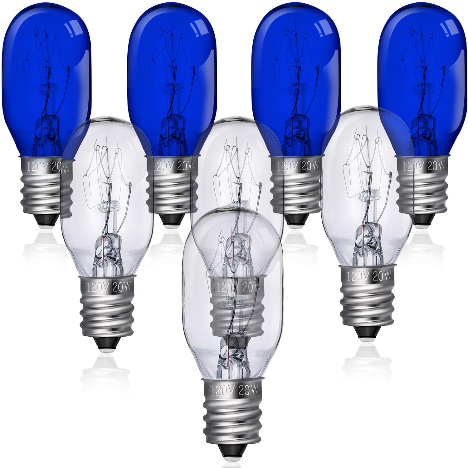 8 Pieces Lighted Make Up Mirror Bulbs 20W Replacement Bulbs for Double Sided Illuminated Mirror (Blue, Clear)