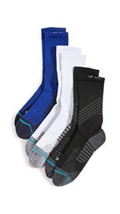 stance athletic crew 3 pack socks (small, multi)