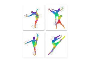 male ballet dancer abstract wall art print 8x10, set of 4, perfect for for ballet dancer, teacher and lover of ballet, ideal bedroom, dance studio, locker decor