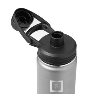 IRON °FLASK Spout Lid for Wide Mouth, Insulated Sports Water Bottles, Chug Lid, BPA Free 2 Lids (Midnight Black)