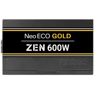 Antec NeoECO Gold Zen Series NE600G Zen 600W ATX12V 2.4 80 Plus Gold Certified Non-Modular Active PFC Power Supply